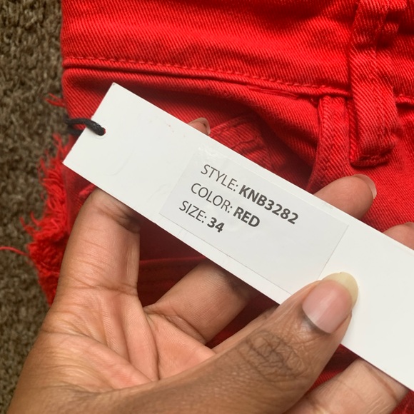 Kdnk | Jeans | Brand New Kdnk Skinny Flared Stacked Red Jeans Size 34 ...